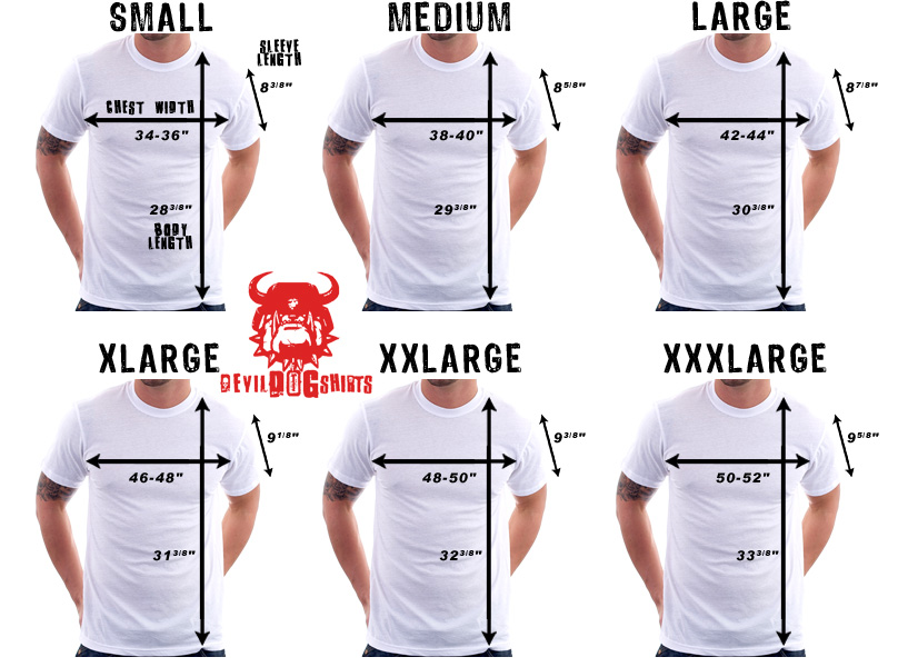 Size Chart For Your Marine Corps Shirts